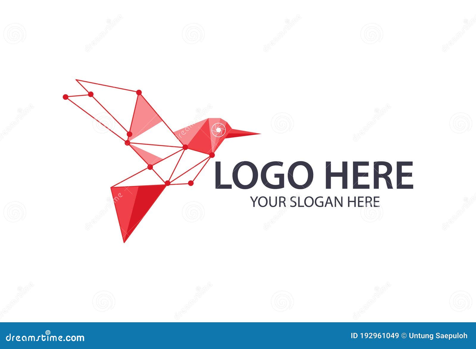 Red Abstract Line Dot Low Poly Crow Logo Design Stock Vector ...