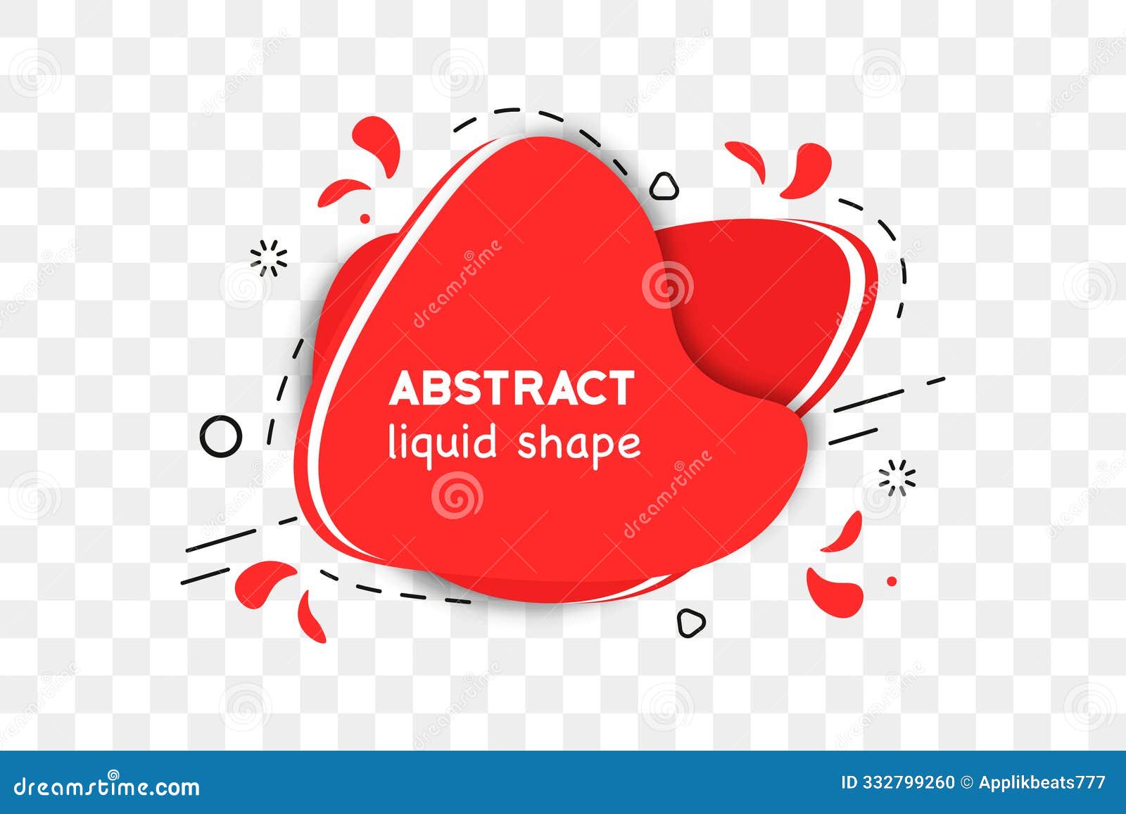 Red Abstract Liquid Shape with Shadow on a Transparent Background Stock ...