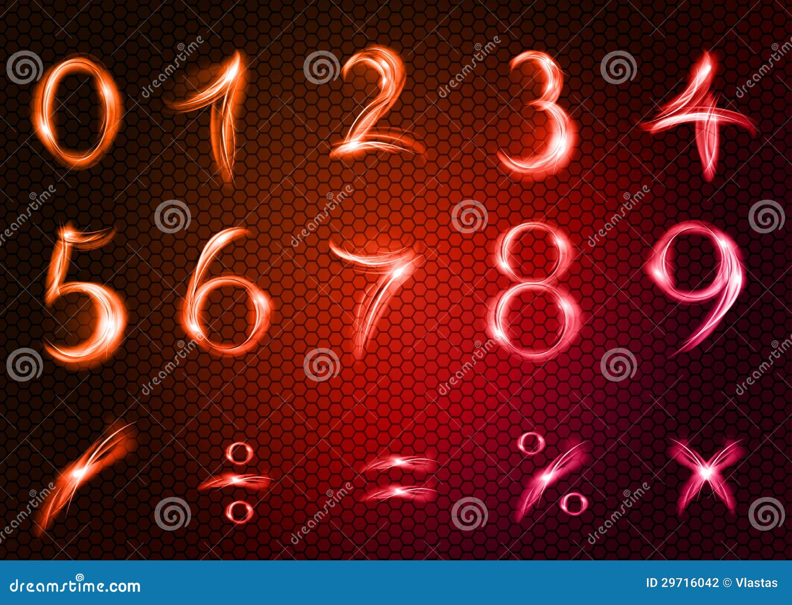 Neon numbers stock vector. Illustration of abstract, calculation - 29716042