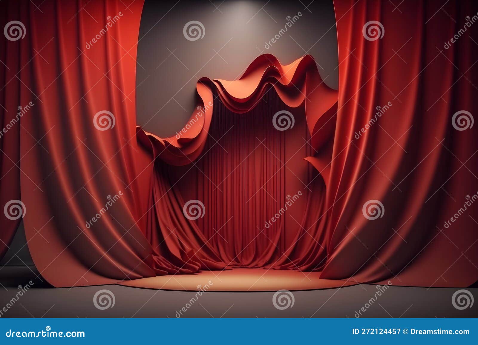 Red Abstract Podium for Product Presentation, Illustration Ai ...