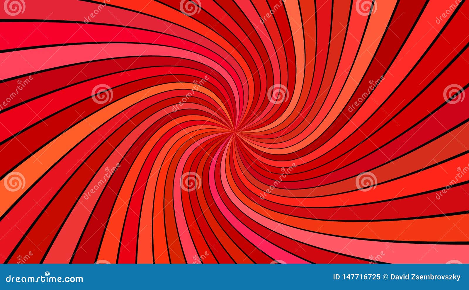 Red Abstract Psychedelic Spiral Ray Stripe Background Stock Vector ...
