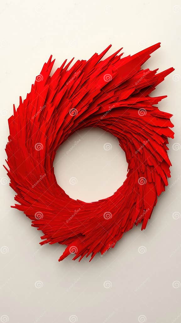 Red Abstract Sculpture with Dynamic, Jagged Edges Forms a Striking ...