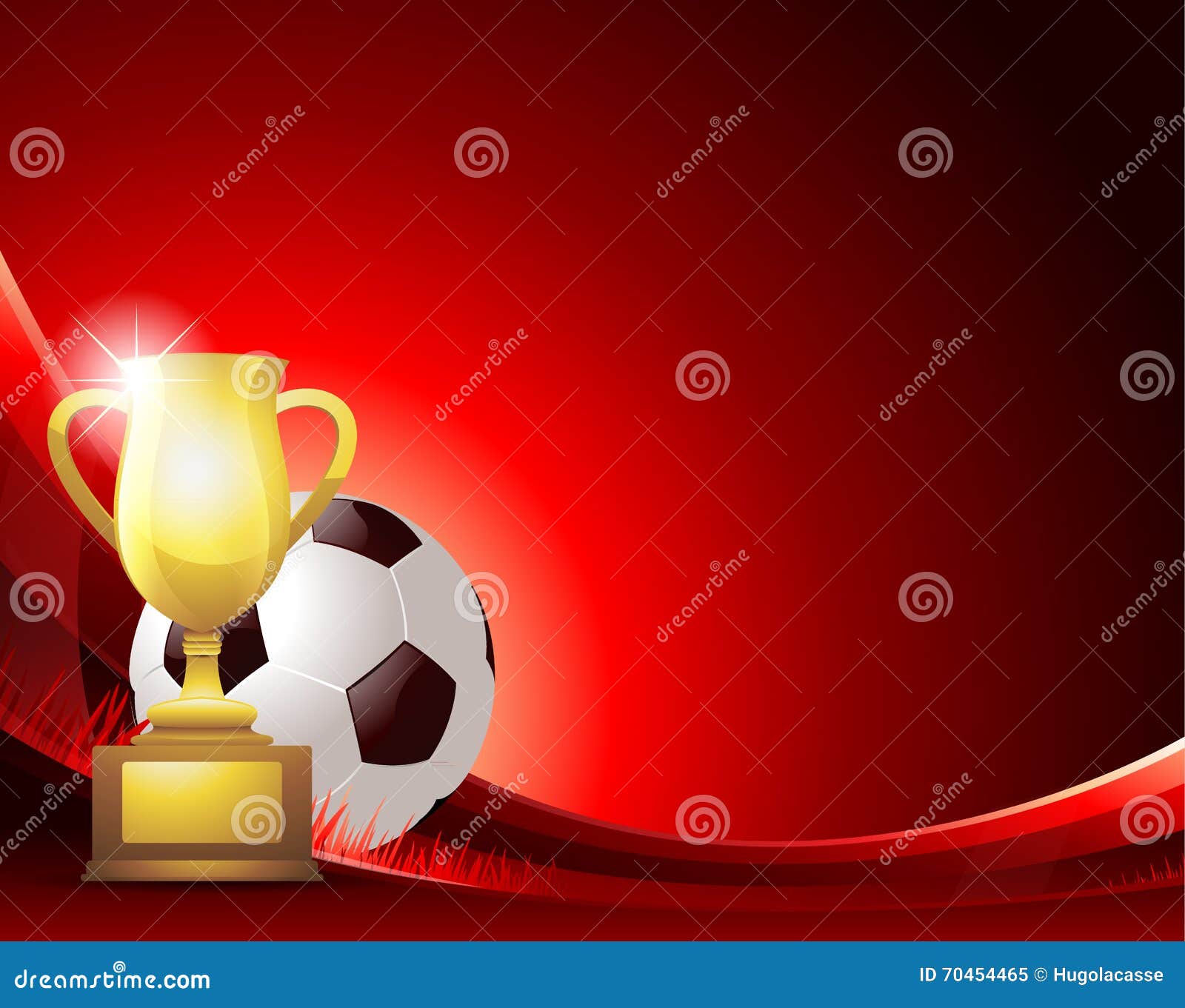 Red Abstract Soccer Background with Ball and Trophy Stock Vector ...