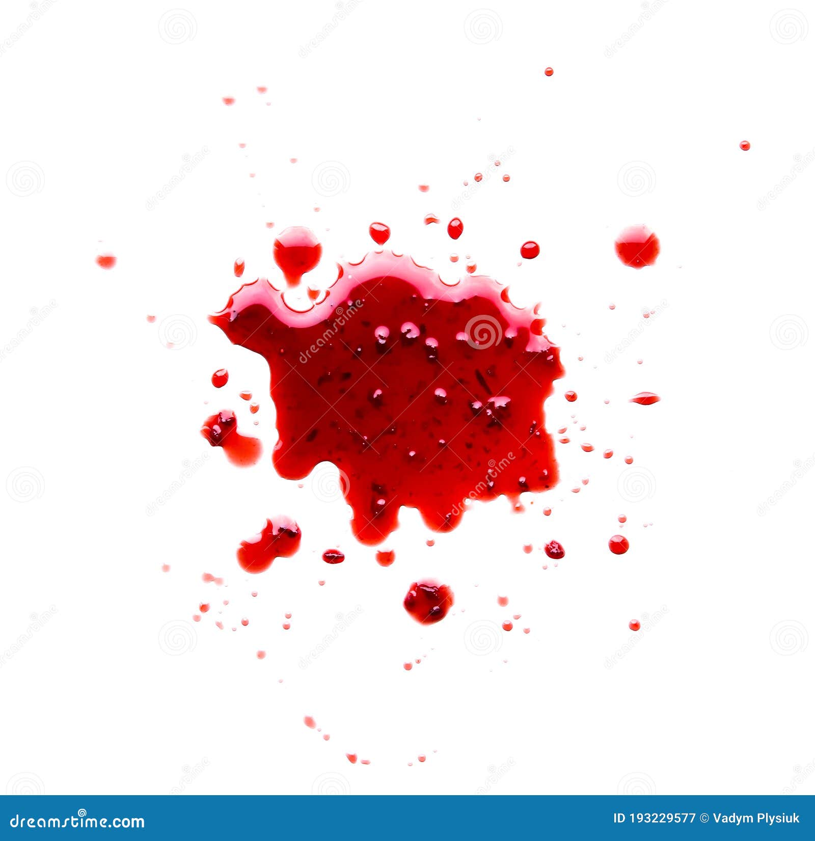 Red Abstract Spot. Blood Stain with Clots on White Background Stock ...