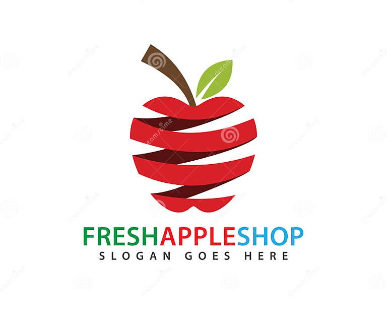 Red Abstract Spring Apple Fruit Vector Logo Design Stock Illustration ...