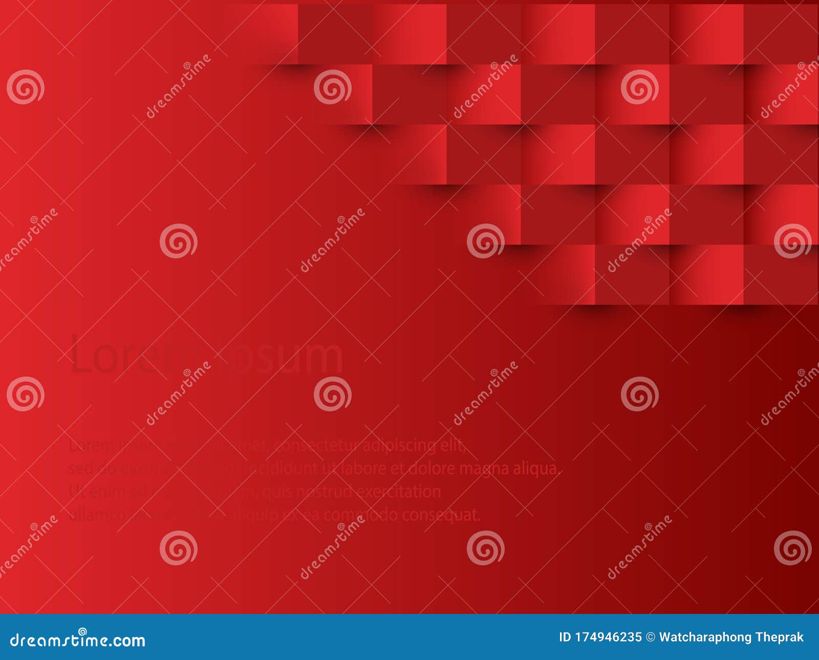 Red Abstract Square Shape with Text Stock Vector - Illustration of ...