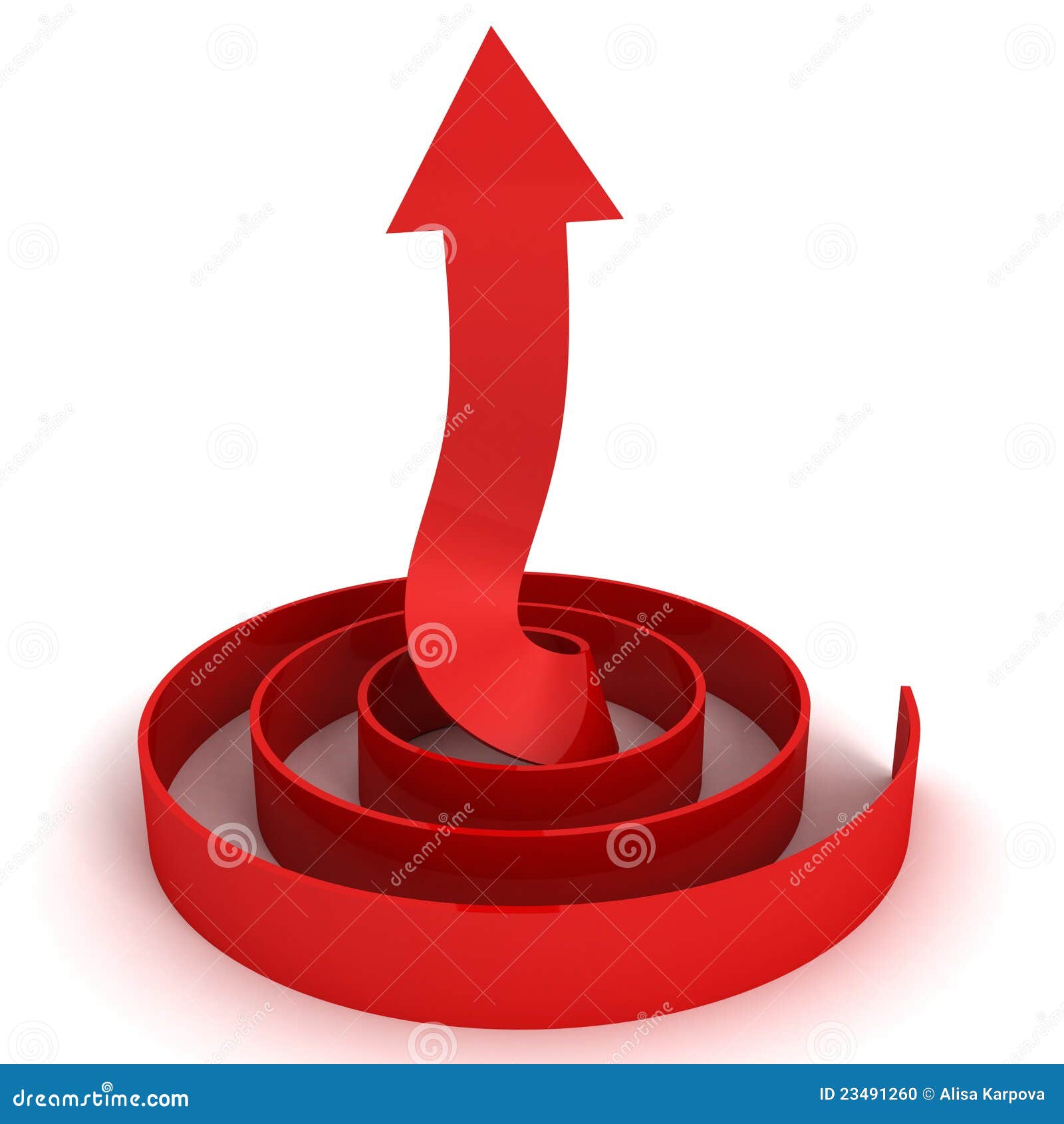 Red Abstract Success Arrow Pointing Up in Spiral Stock Illustration ...