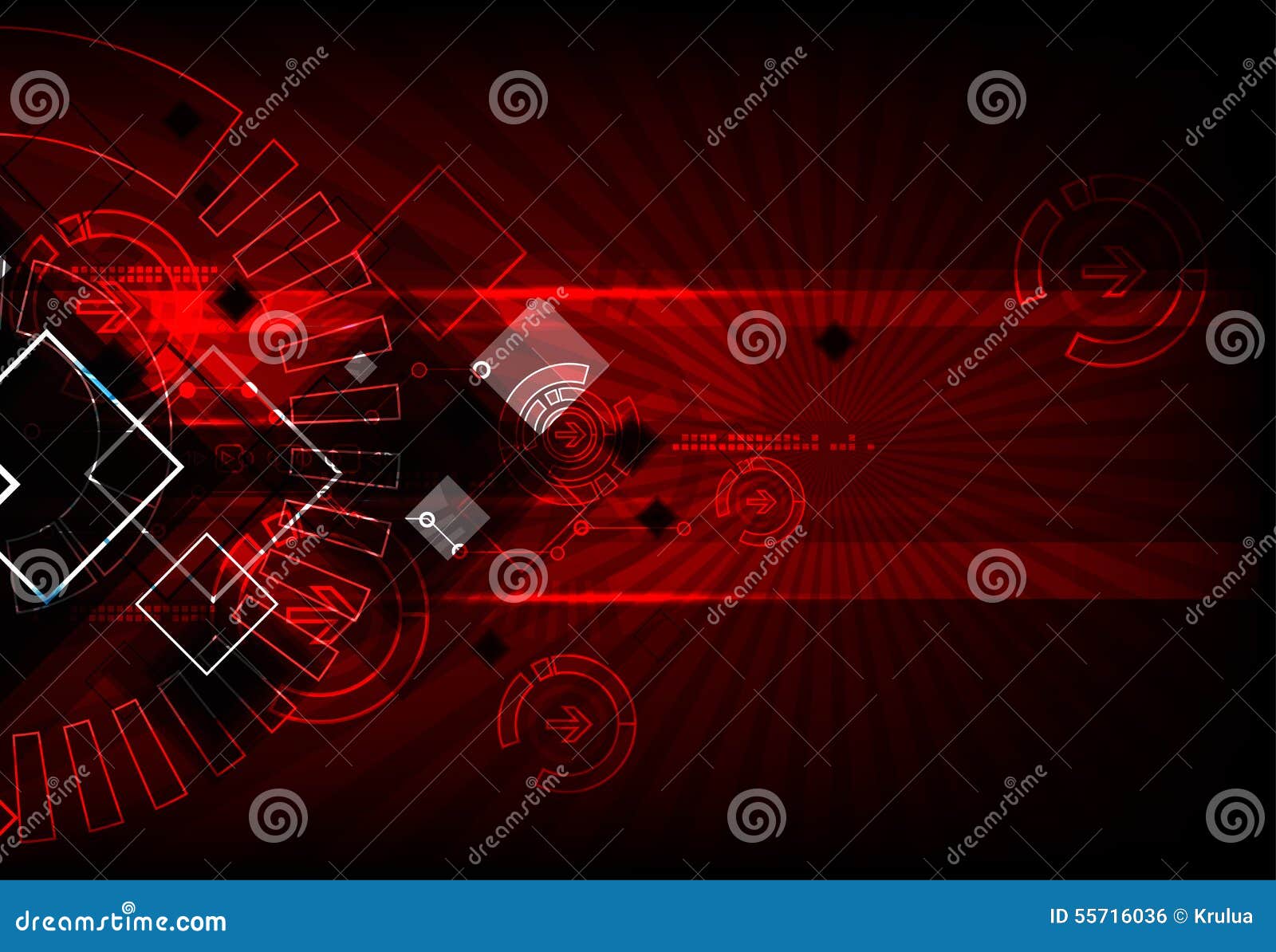 Red Abstract Technological Background Stock Vector - Illustration of ...