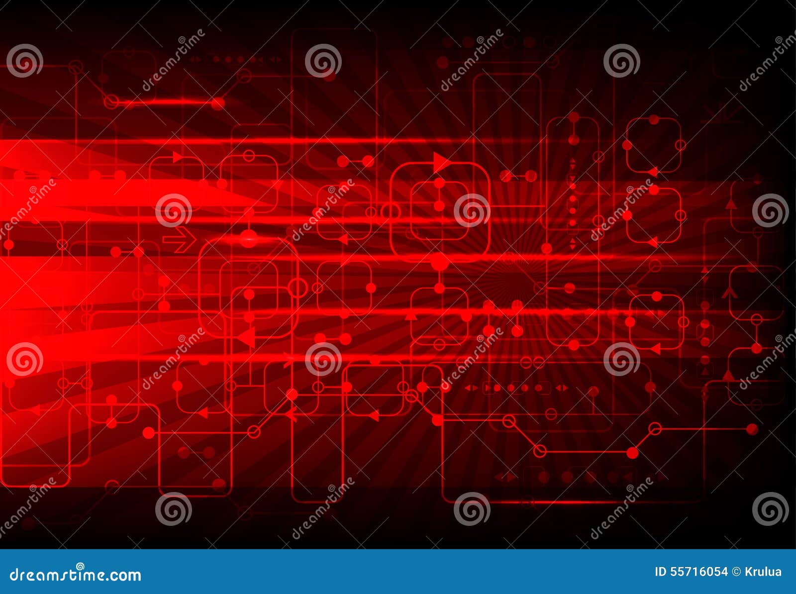 Red Abstract Technological Background Stock Vector - Illustration of ...