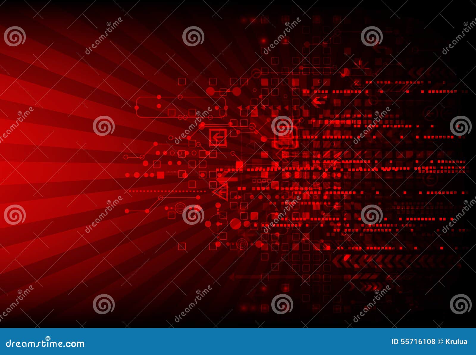 Red Abstract Technological Background Stock Vector - Illustration of ...