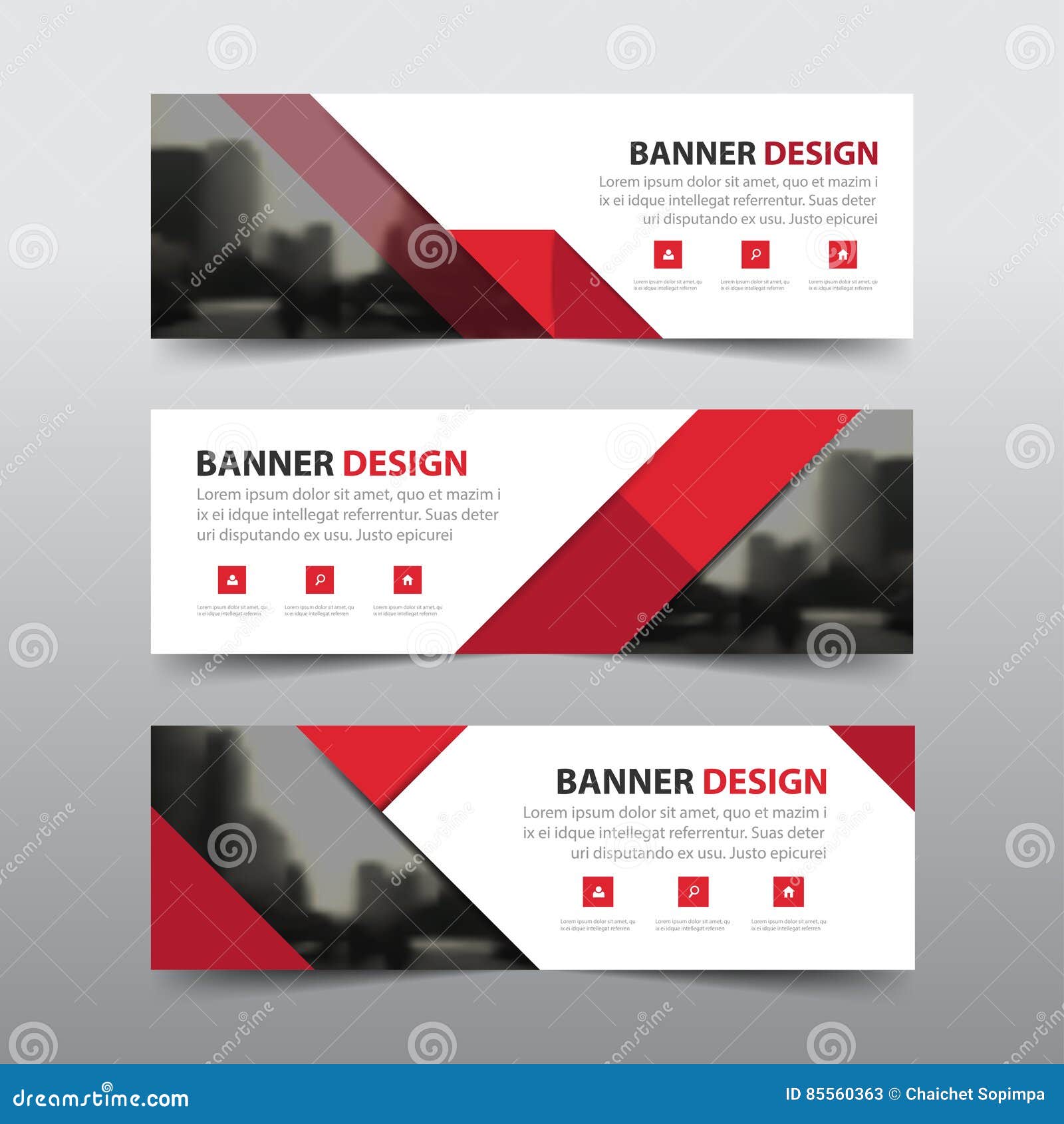 Red Abstract Triangle Corporate Business Banner Template, Horizontal ...