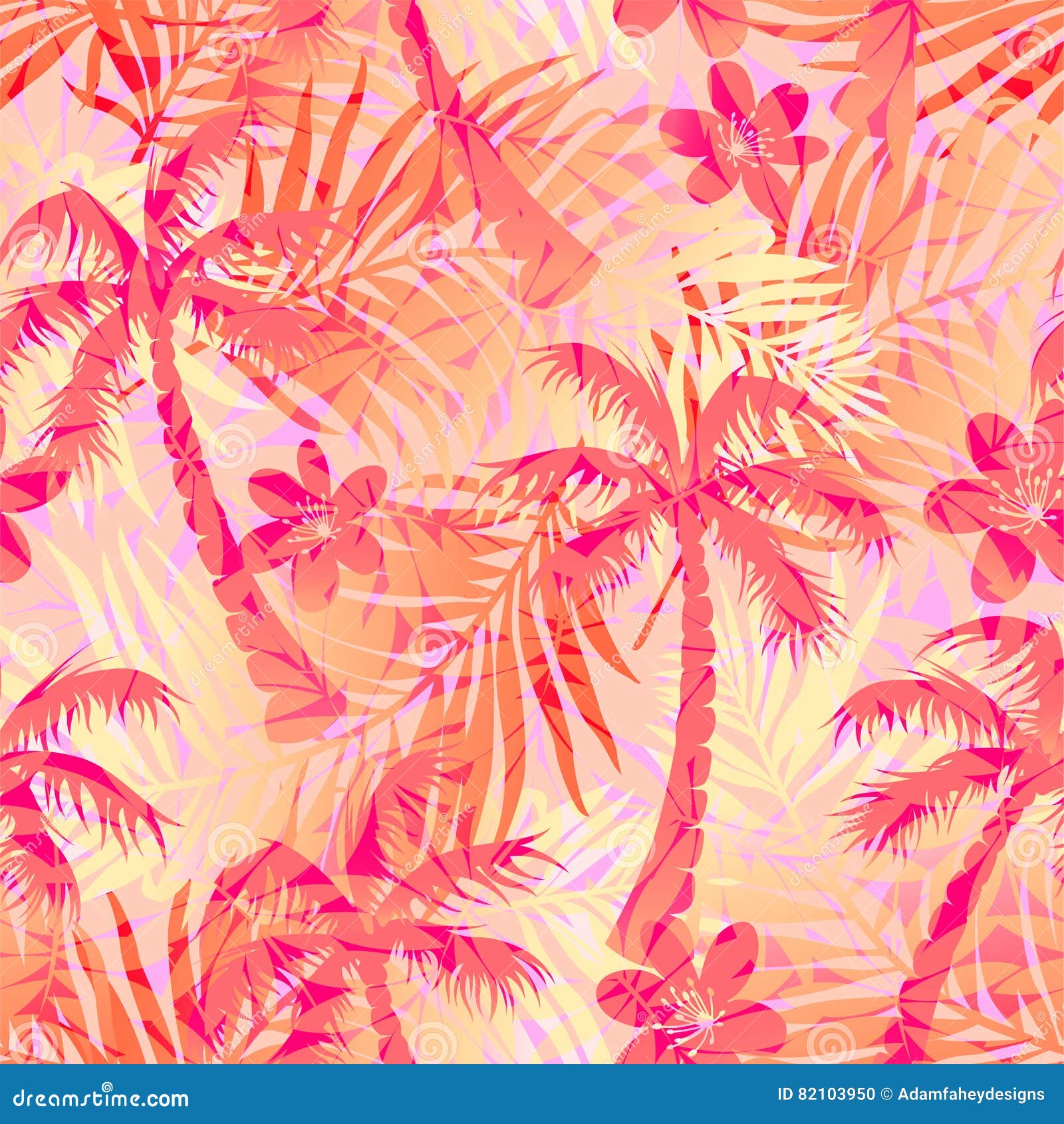 Red Abstract Tropical Palms Stock Vector - Illustration of tropical ...