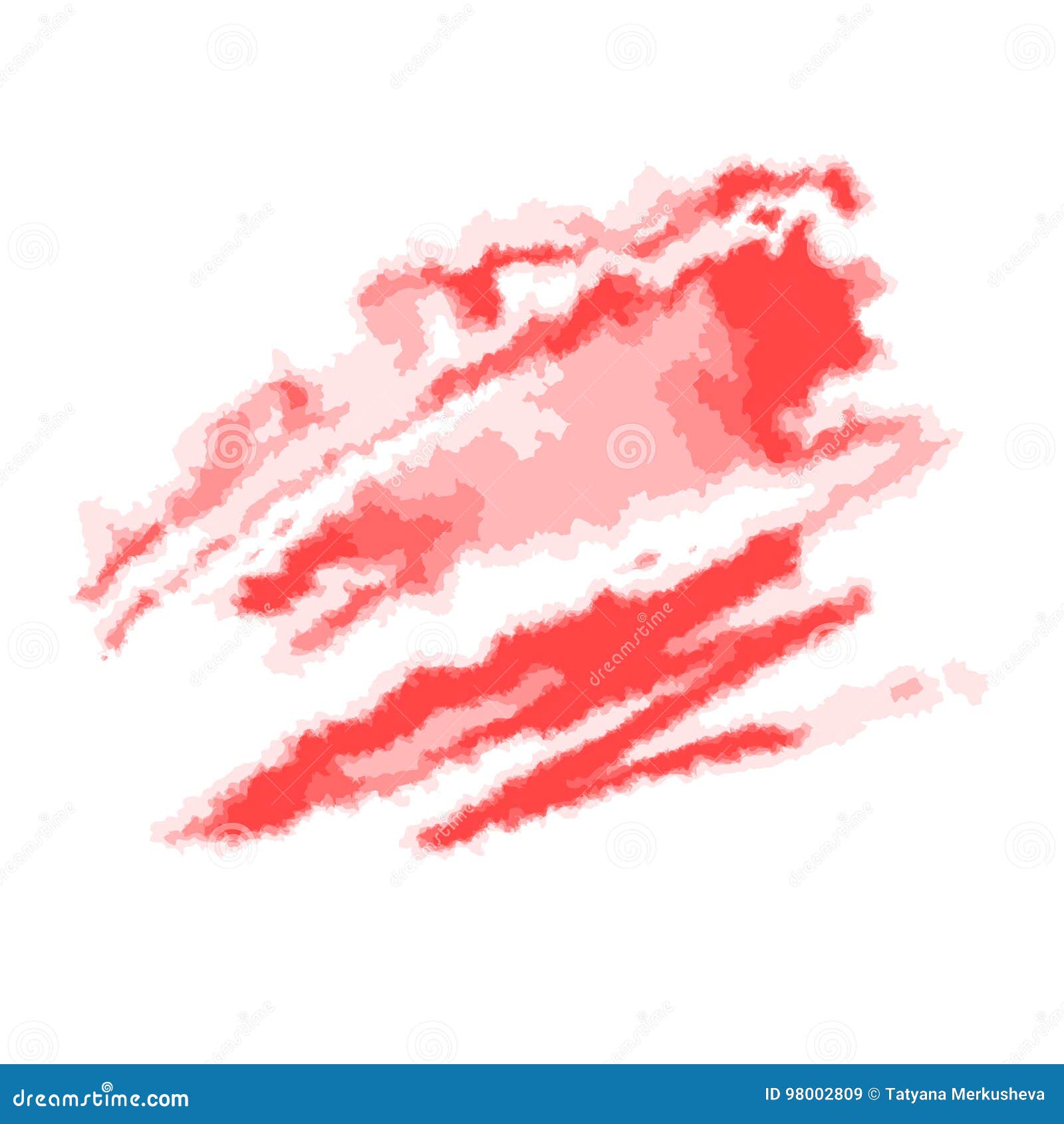 Red Abstract Watercolor Spot. Vector Illustration, Isolated on White ...