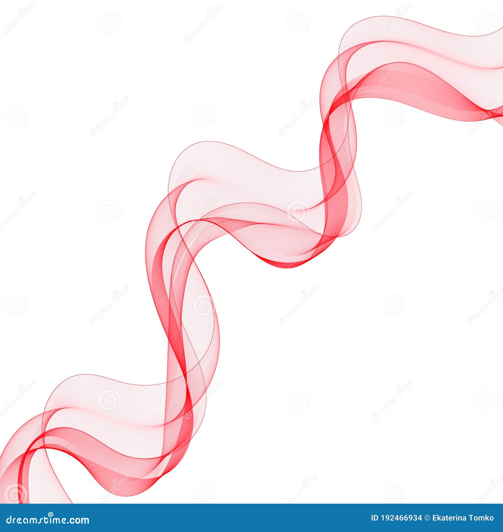 Red Abstract Wave Isolated on White Background. Advertising Layout ...