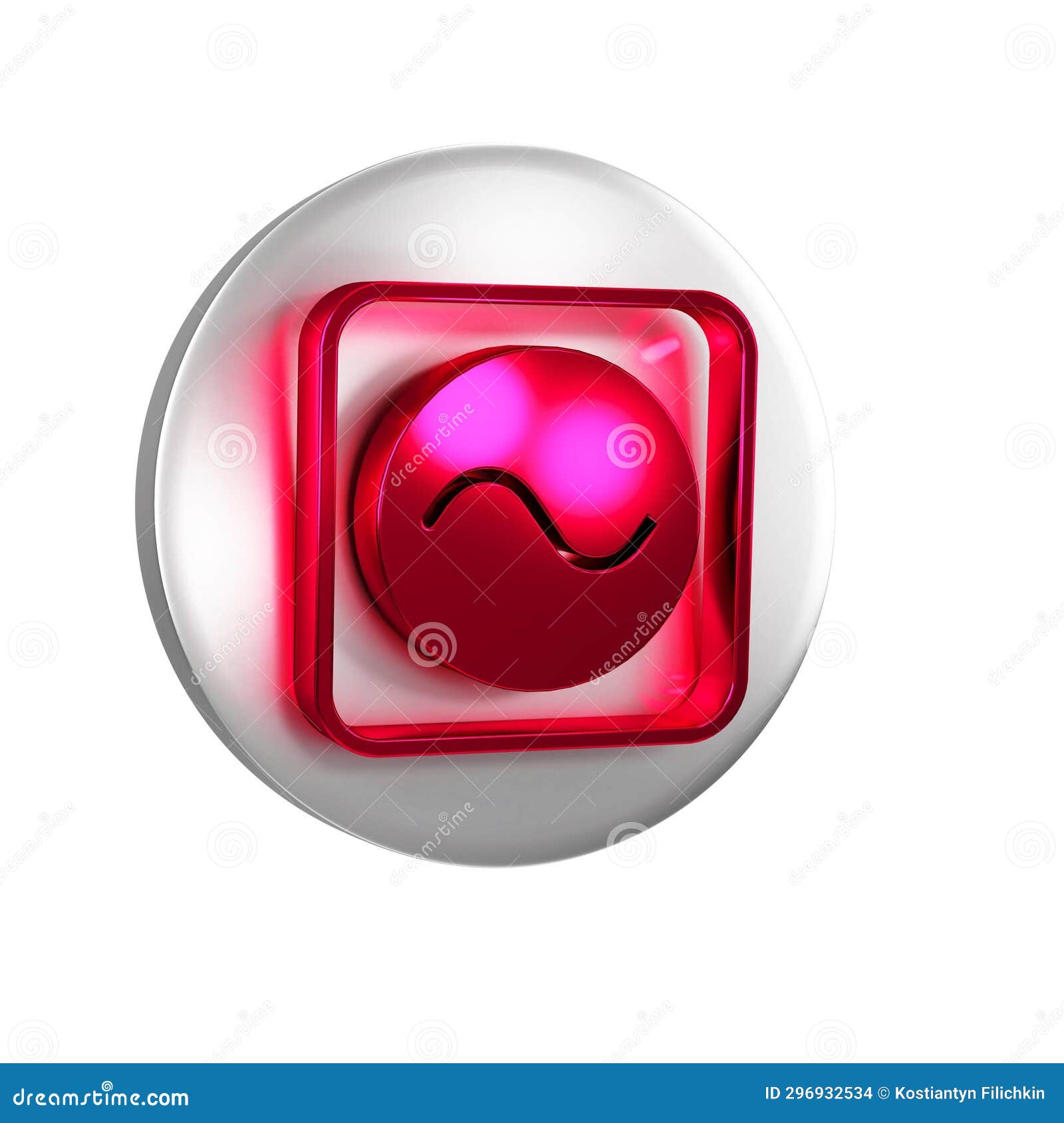 Red AC Voltage Source Symbol Icon Isolated on Transparent Background ...