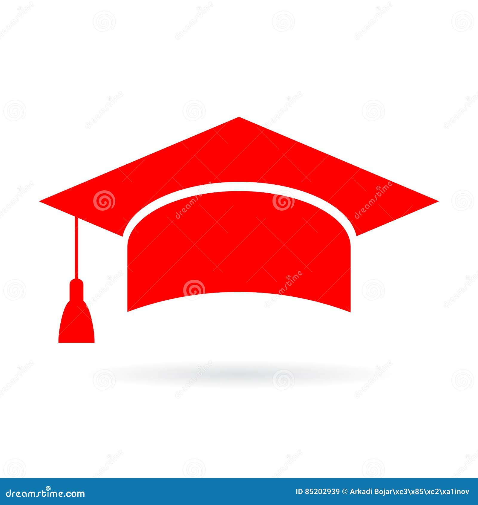Red Academic Graduate Cap Icon Stock Vector - Illustration of educate ...