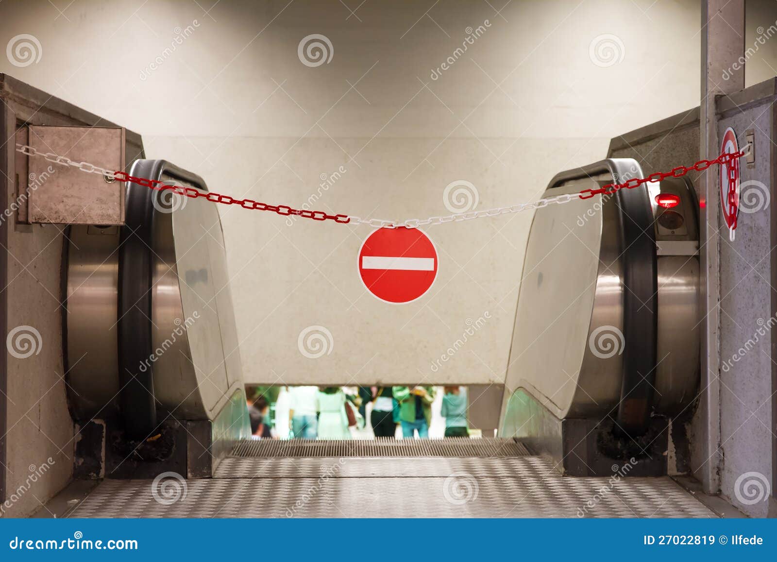 Red Access Forbidden Sign in Underground Stock Image - Image of sign ...