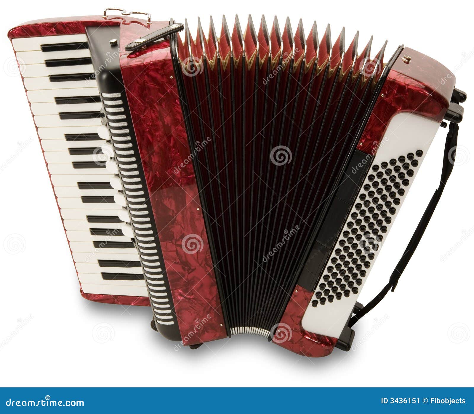 Red Accordion stock image. Image of tune, isolated, clipped - 3436151