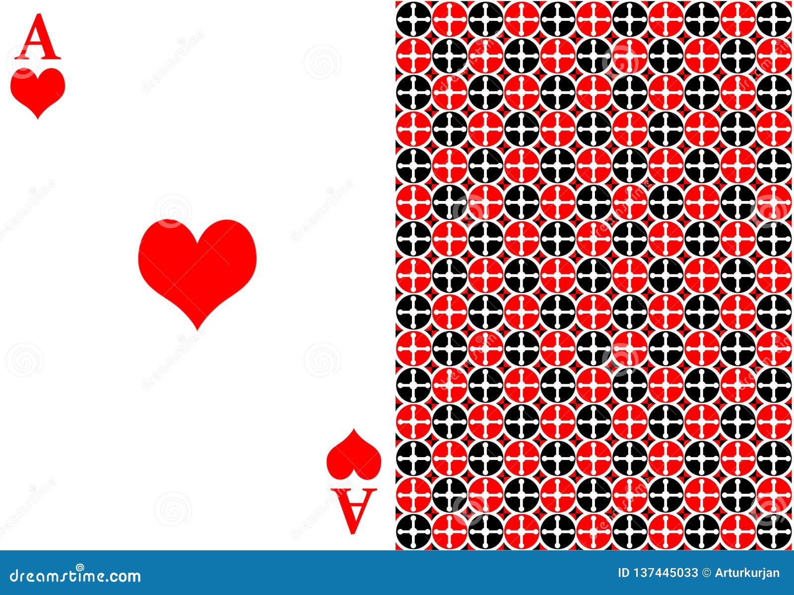 Red ace card stock illustration. Illustration of play - 137445033