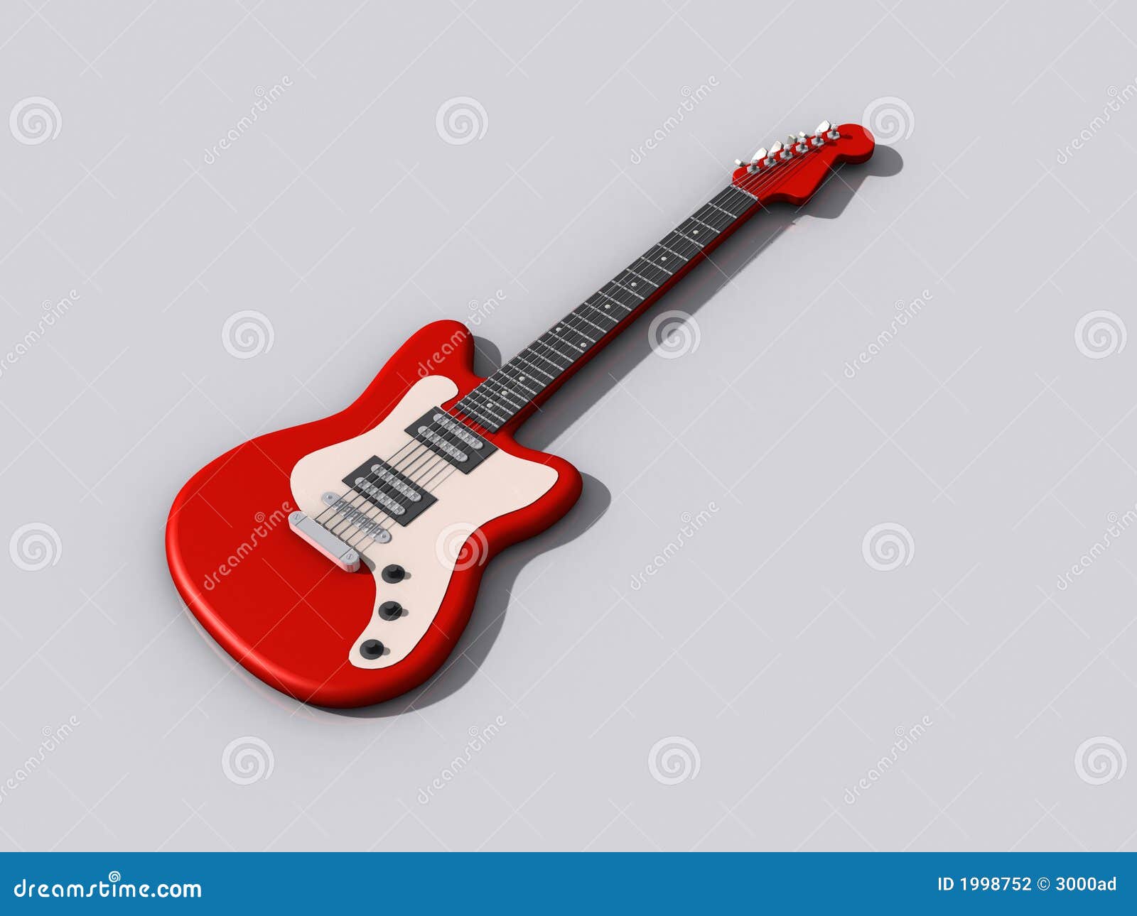 Red Acousic Guitar Isolated on White Background Stock Illustration ...
