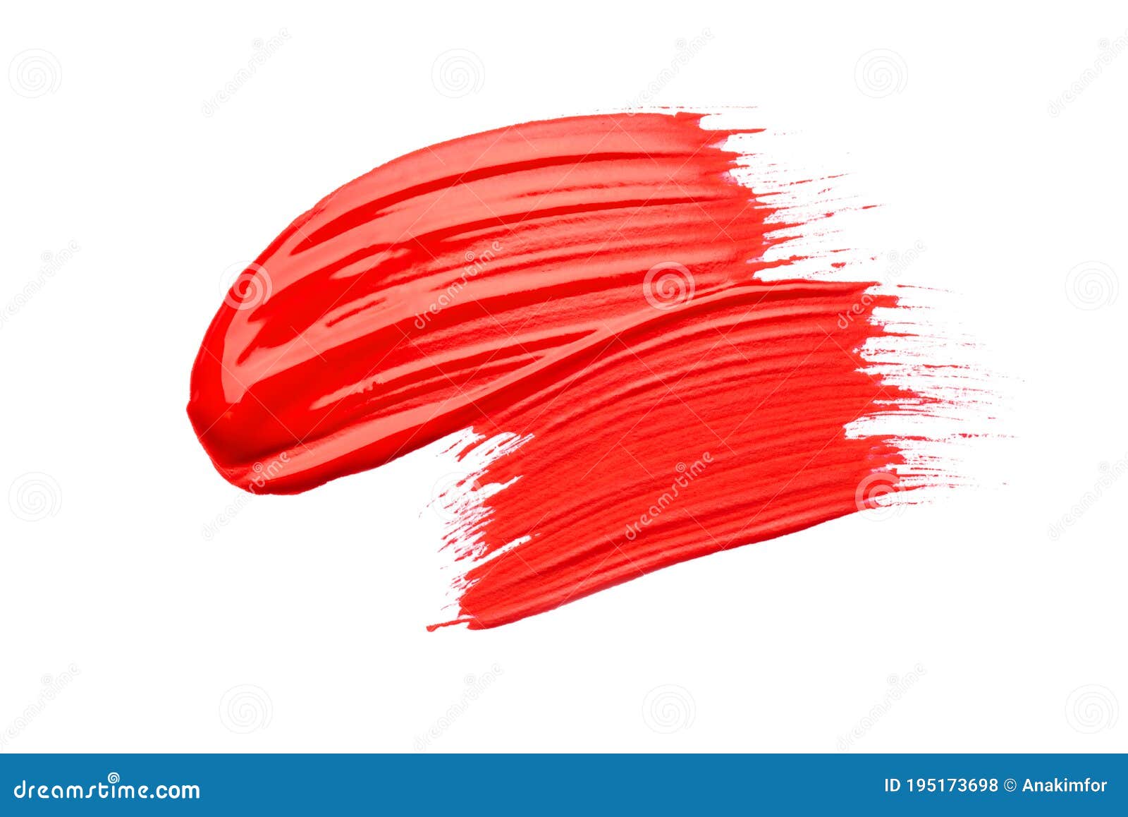 Red Acrylic Brushstroke on a White Background. Stock Photo - Image of ...