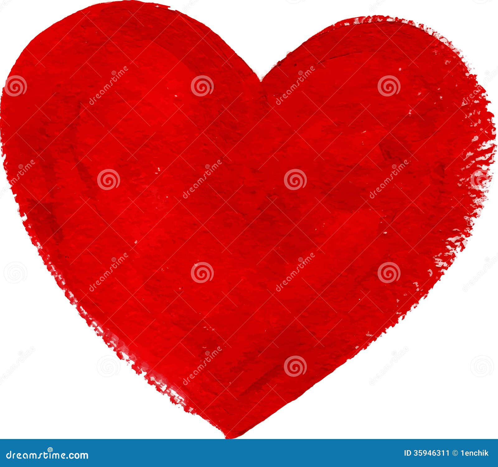 Red Acrylic Color Textured Painted Heart Stock Vector - Illustration of ...