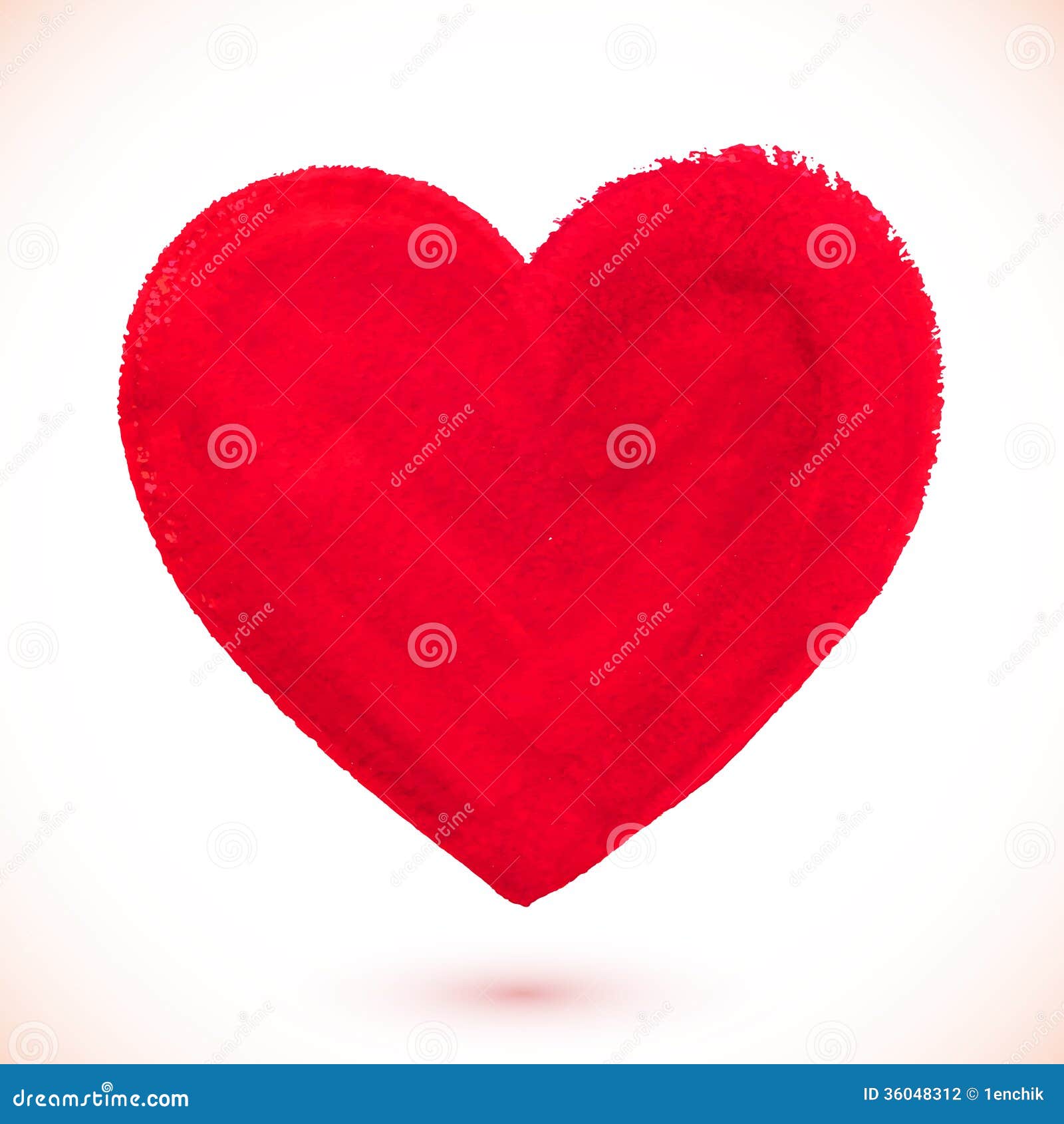 Red Acrylic Color Textured Painted Heart Stock Vector - Illustration of ...