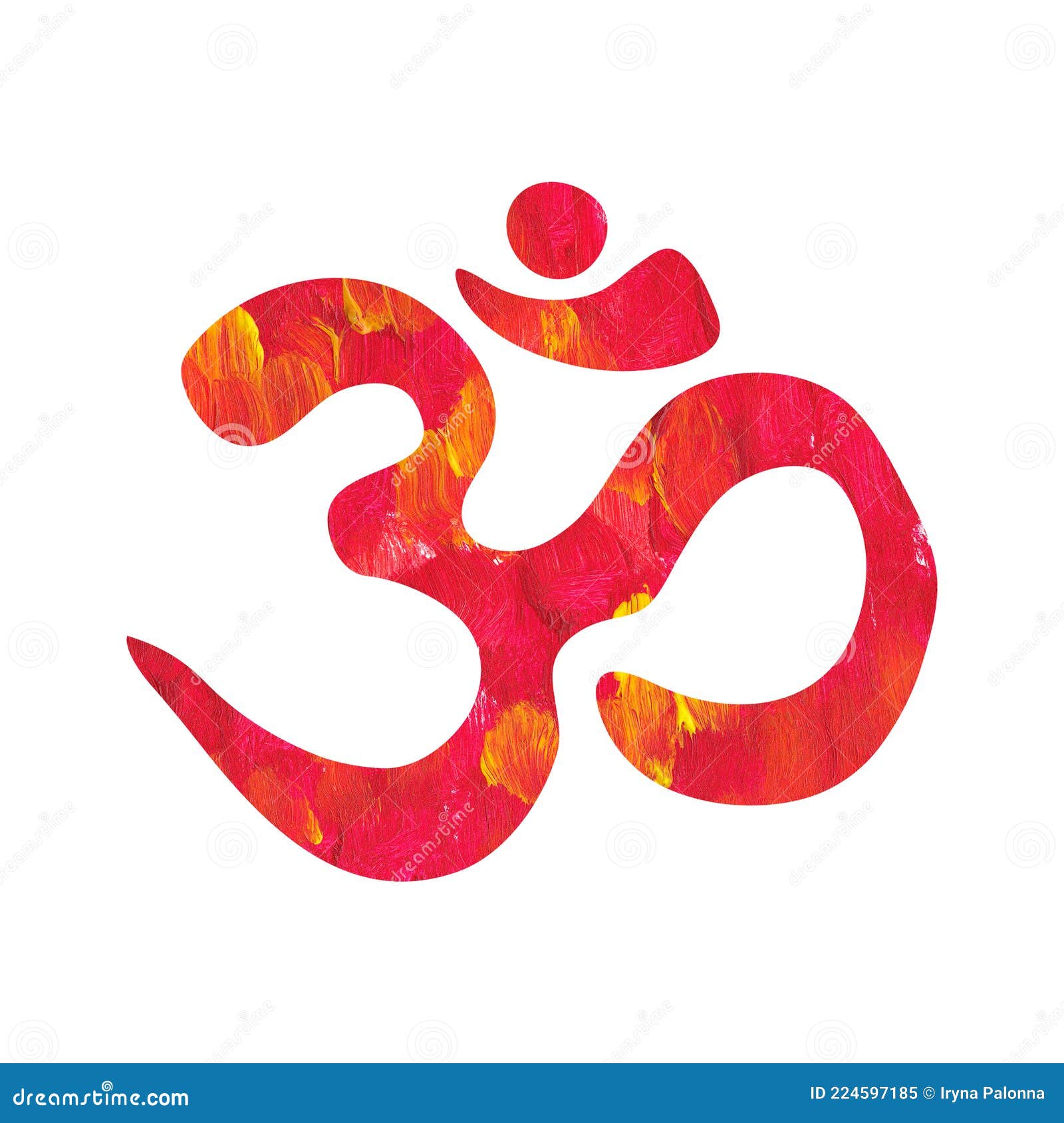 Om Symbol with Red and Orange Paint Texture Meditation Yoga Sign Stock ...