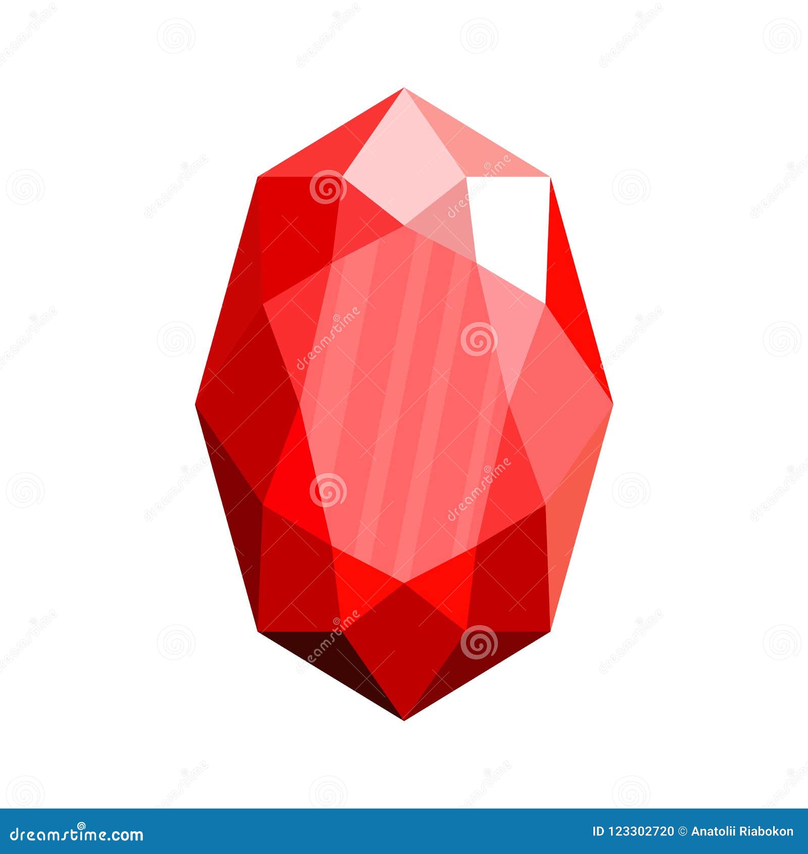 Red Adamant Icon, Flat Style. Stock Illustration - Illustration of ...