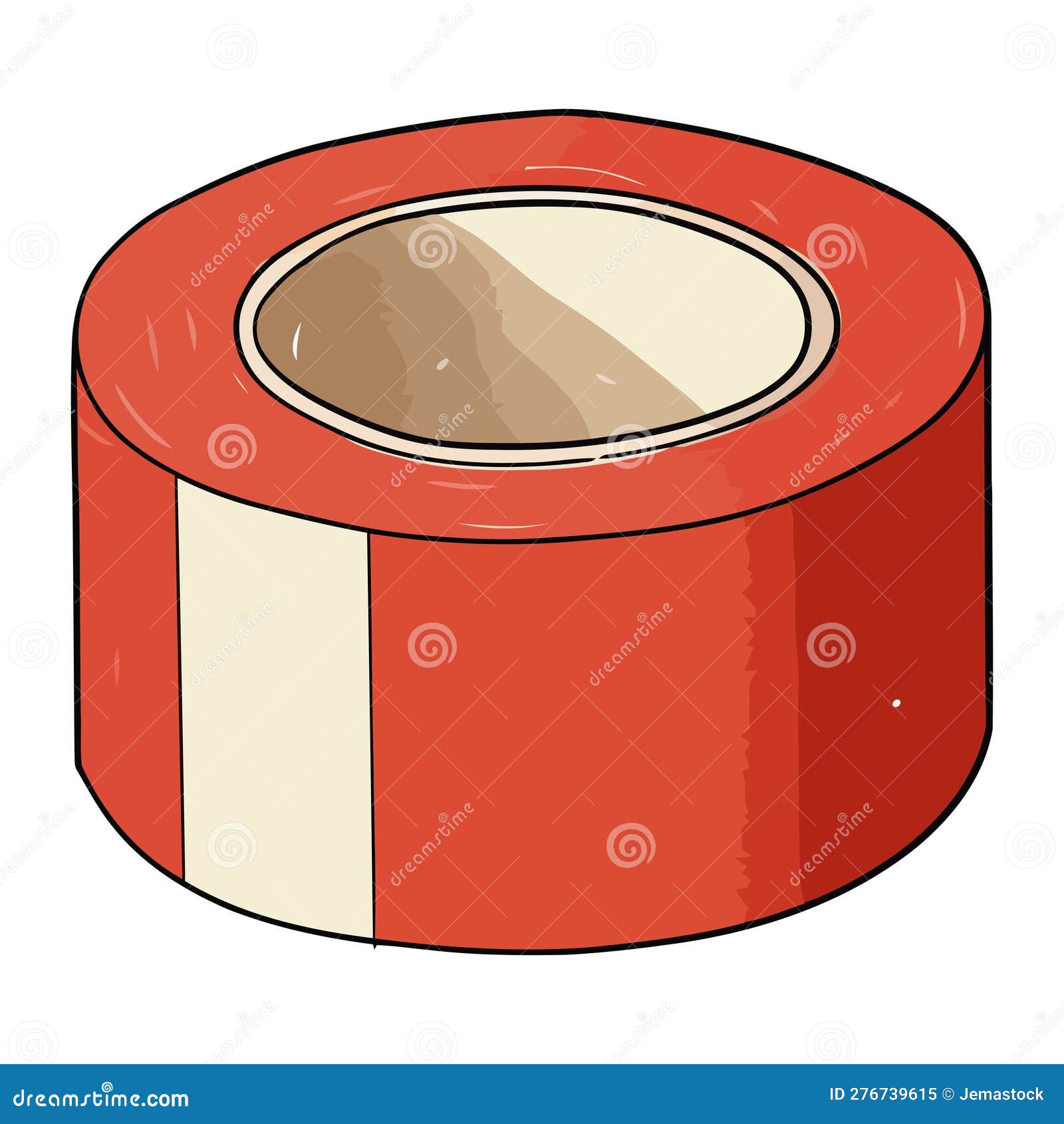 Red adhesive tape roll stock vector. Illustration of surface - 276739615