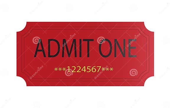 Red admit one ticket stock vector. Illustration of admit - 11012818