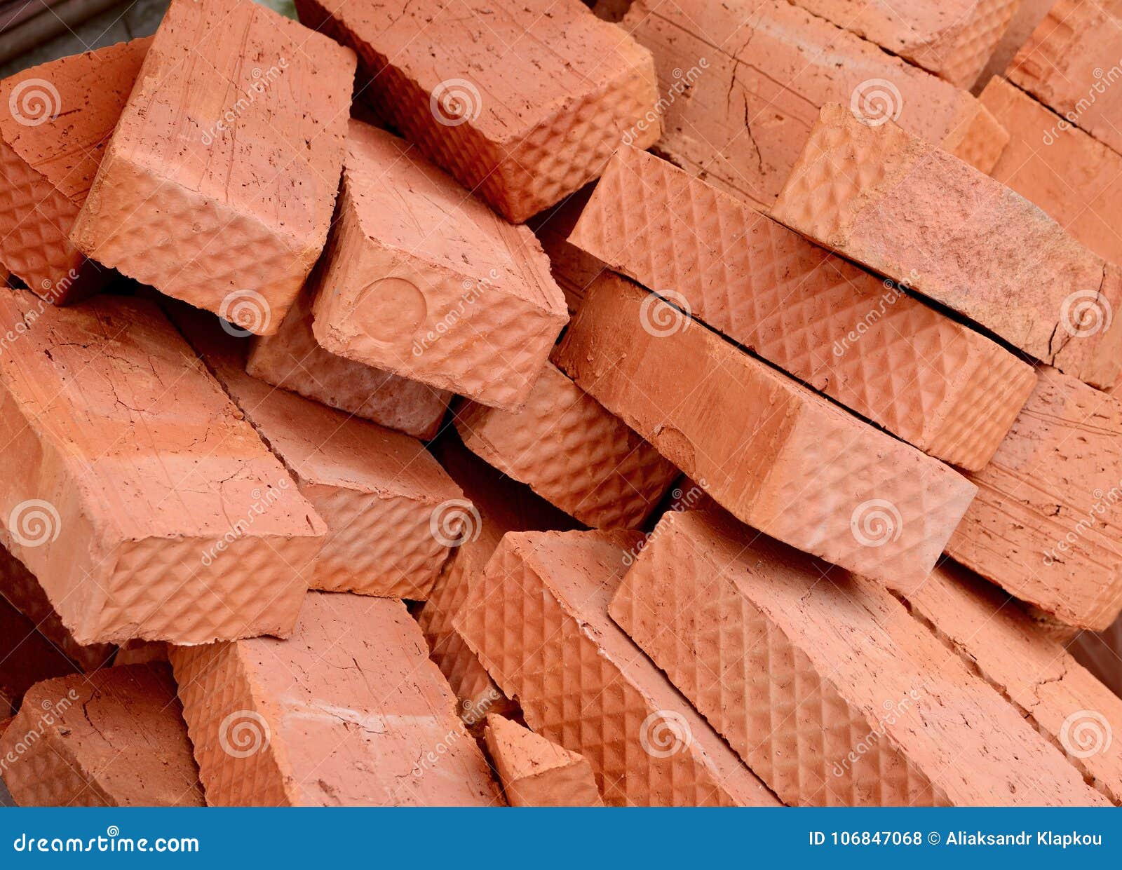 Red Adobe brick. stock photo. Image of solid, block - 106847068