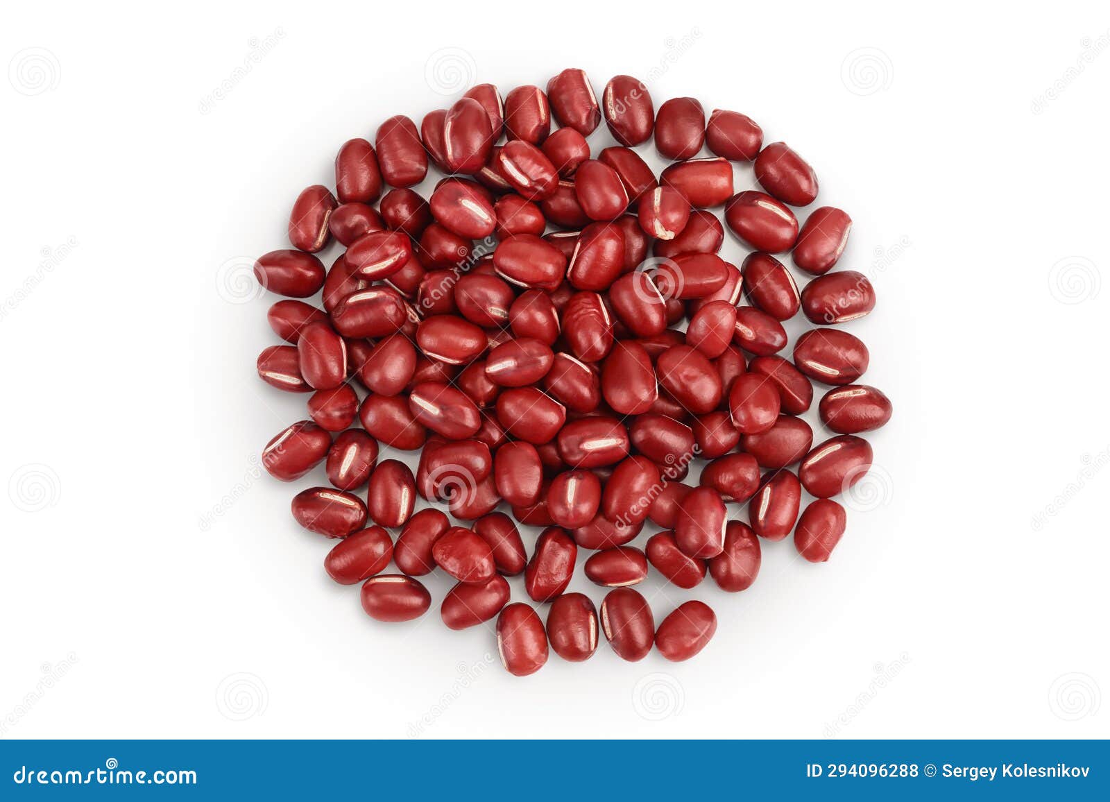 Red Adzuki Beans Isolated on White Background. Top View. Flat Lay ...