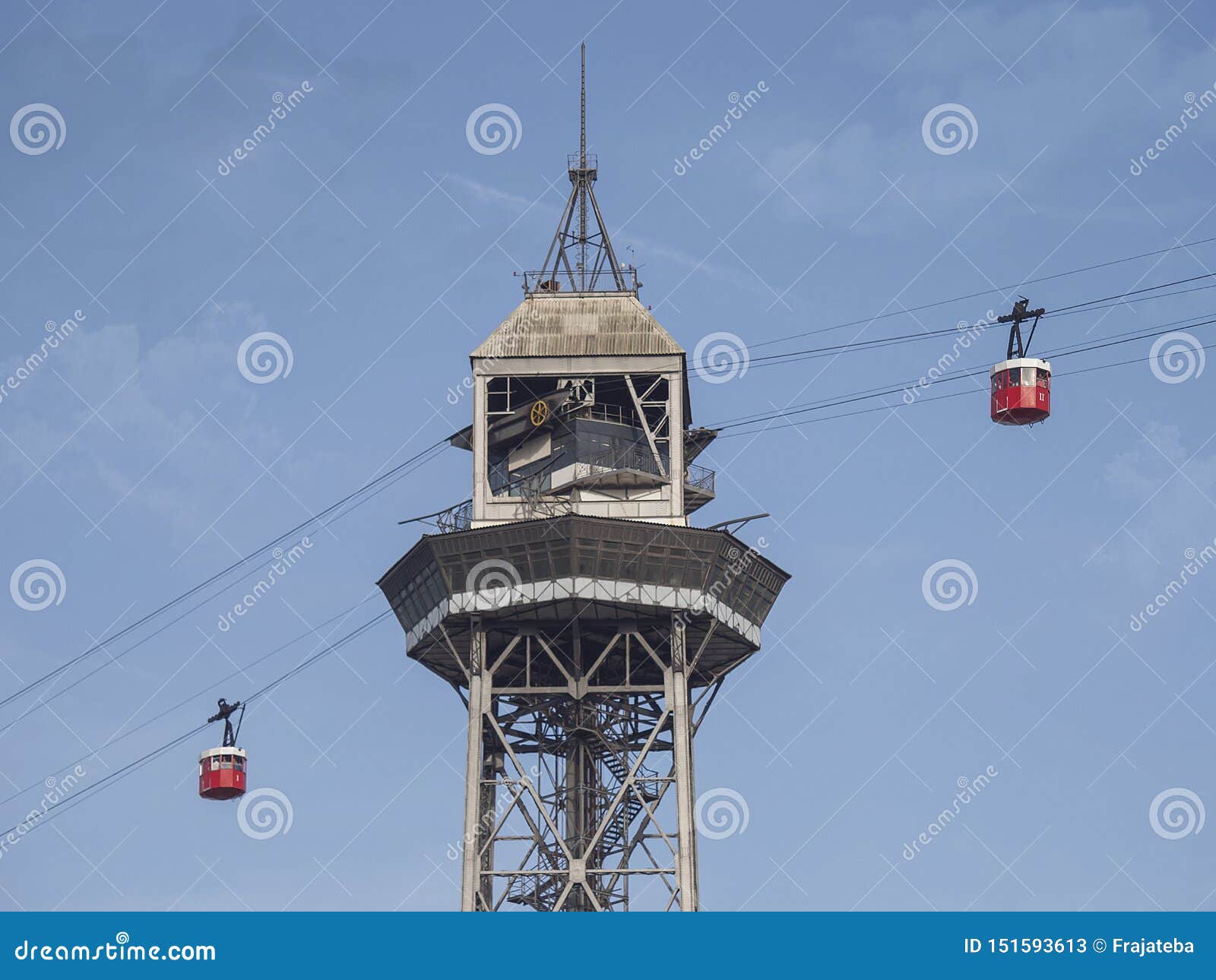 Red aerial baskets stock image. Image of panorama, destination - 151593613