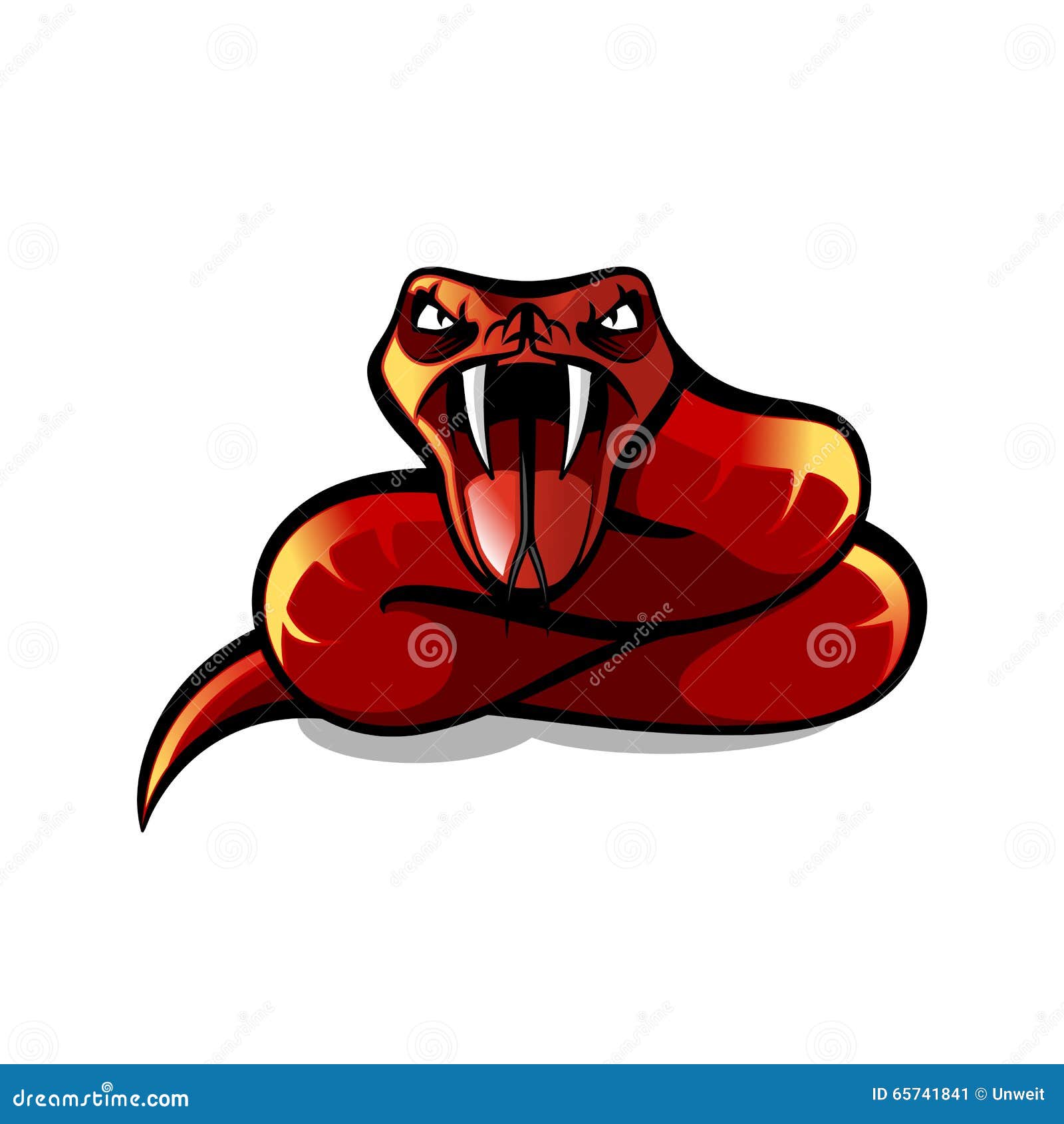 Red Aggressive Viper stock vector. Illustration of evil - 65741841