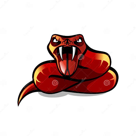 Red Aggressive Viper stock vector. Illustration of evil - 65741841