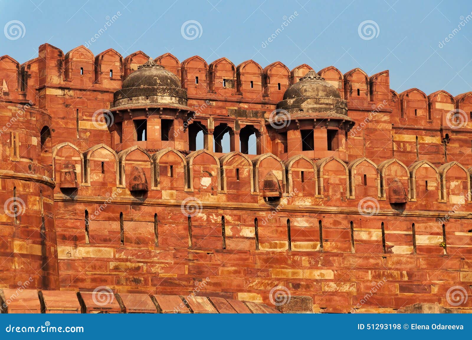 Red Agra Fort stock photo. Image of tourism, ancient - 51293198