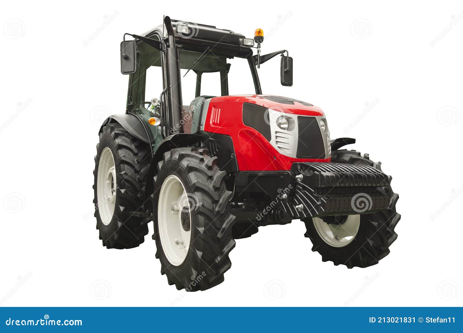 Red Agricultural Tractor, Front View Stock Image - Image of farm ...