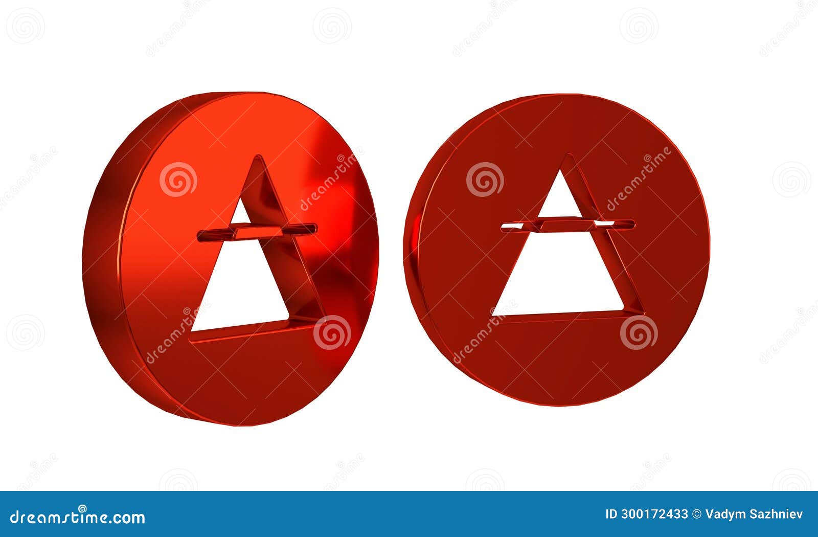 Red Air Element of the Symbol Alchemy Icon Isolated on Transparent ...
