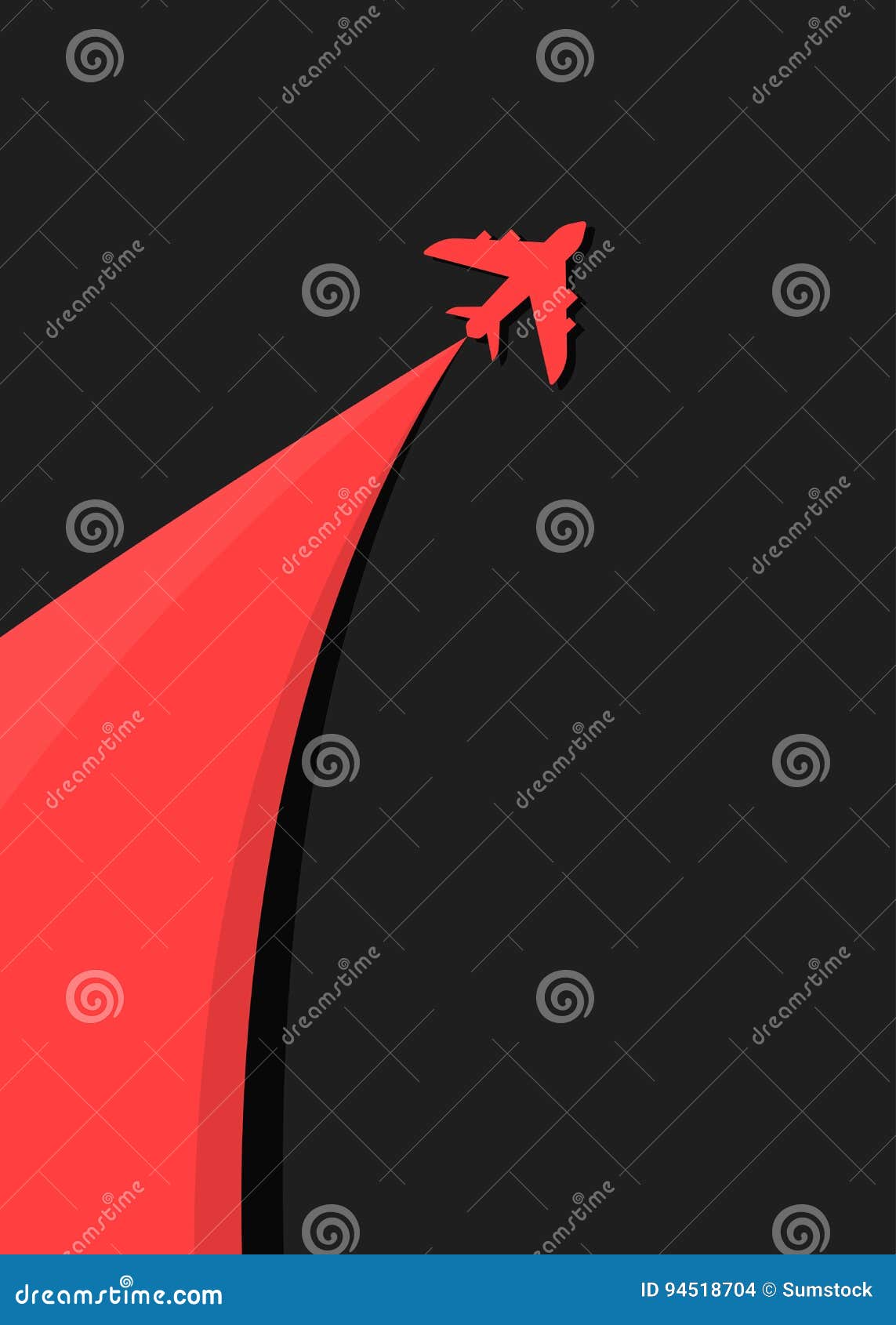 Red Air Plane Poster or Flyer Template Stock Vector - Illustration of ...