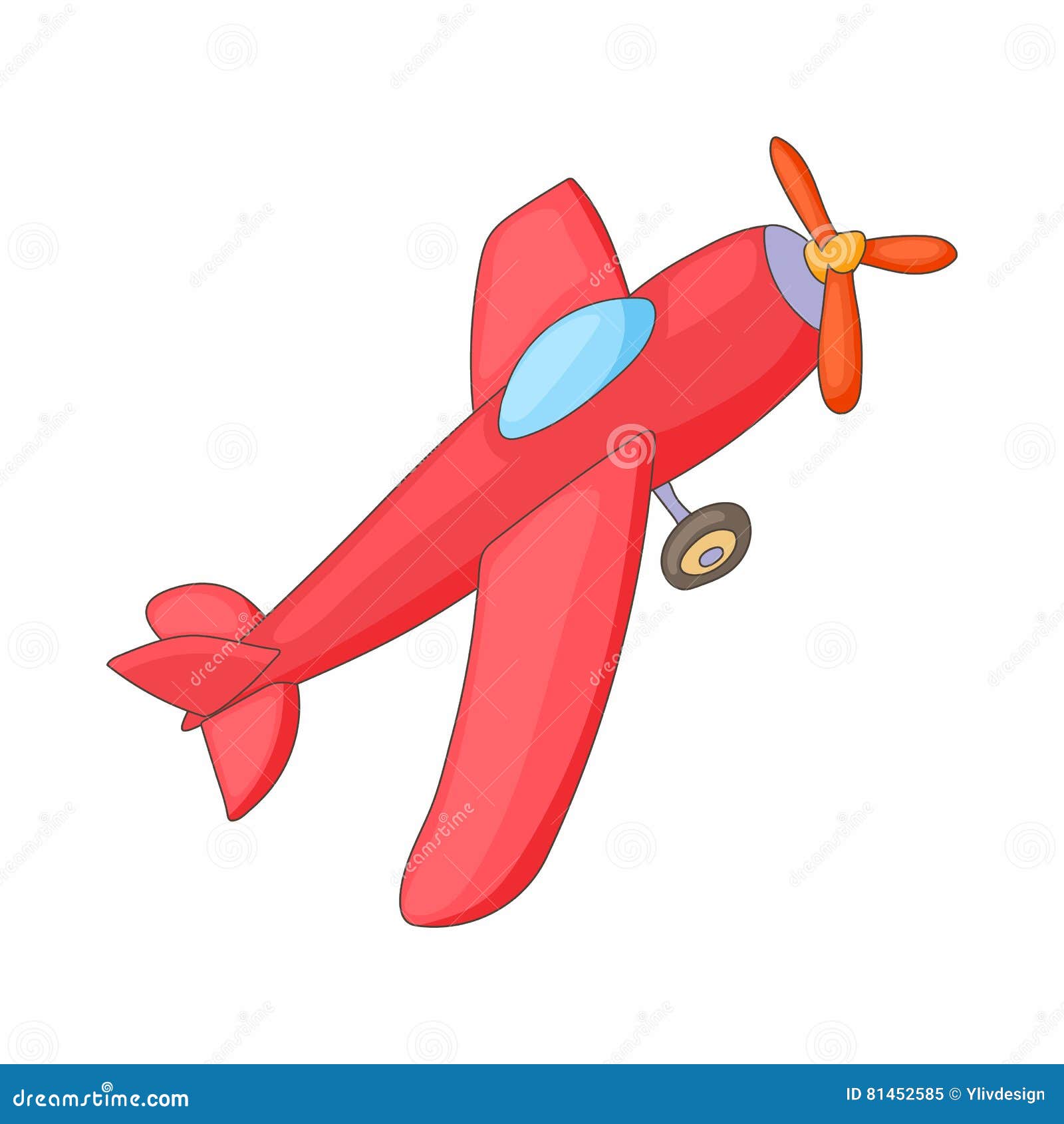 Red Aircraft Icon, Cartoon Style Stock Vector - Illustration of combat ...