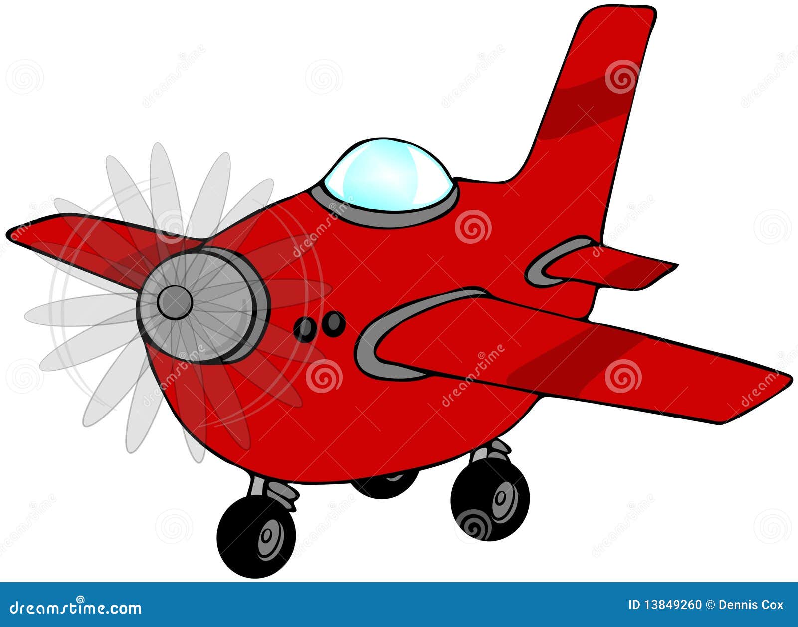 Red Airplane stock illustration. Illustration of wheel - 13849260