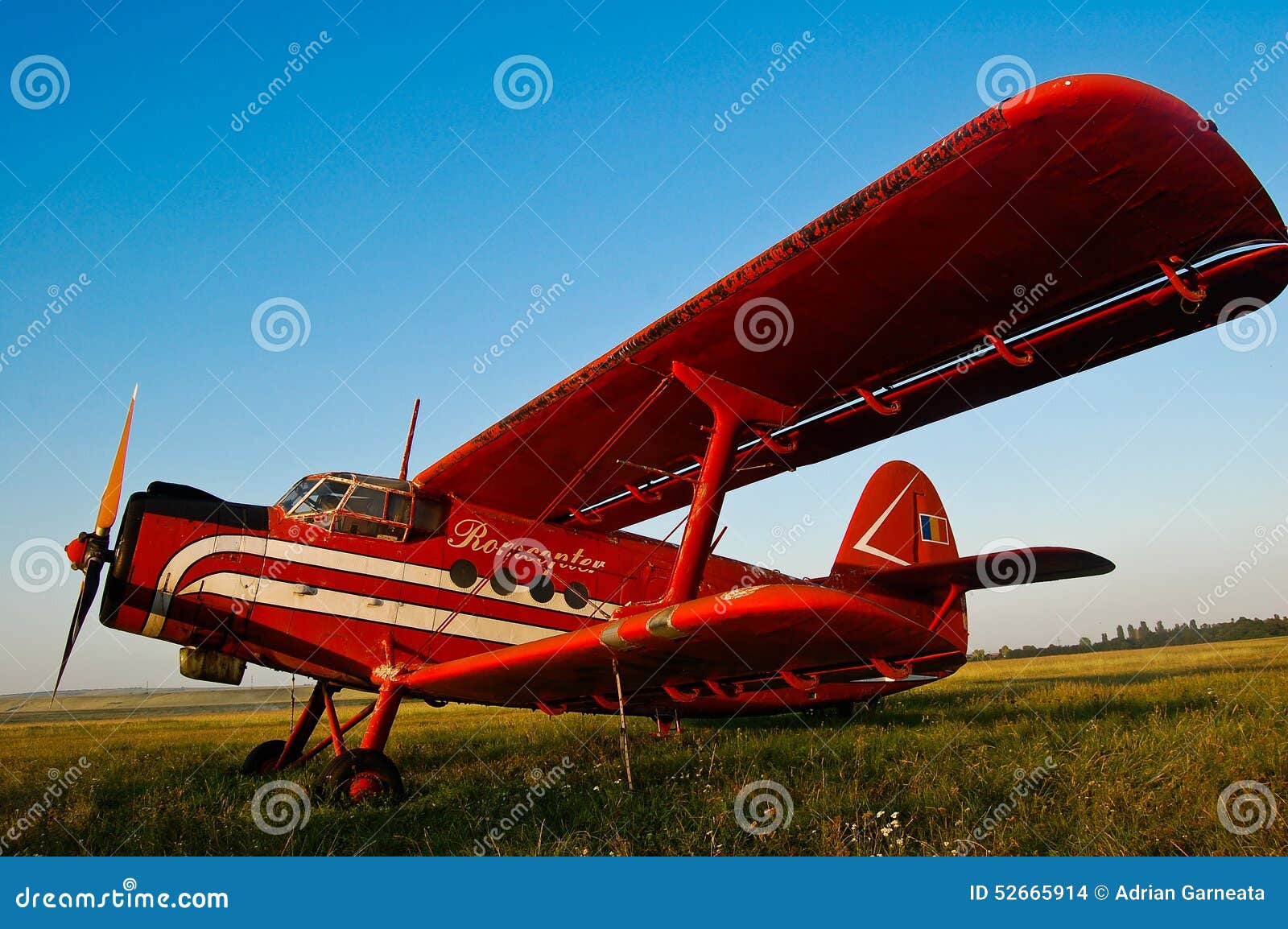 Red airplane editorial stock image. Image of lines, ground - 52665914
