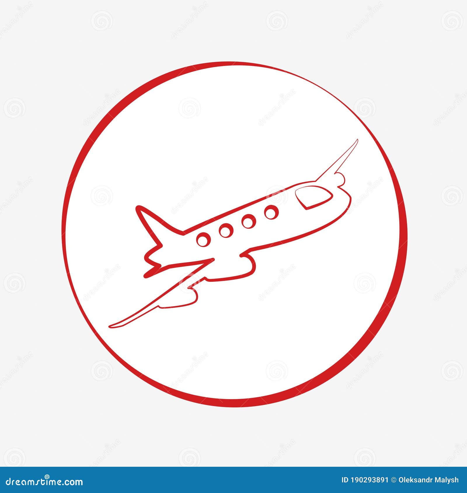 Red Airplane Icon Illustration Vector Design Isolated Stock Vector ...
