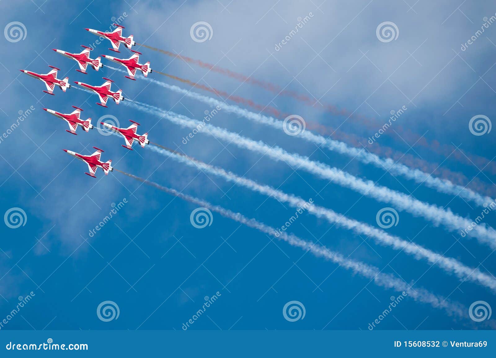 Red airplanes at airshow stock photo. Image of precision - 15608532