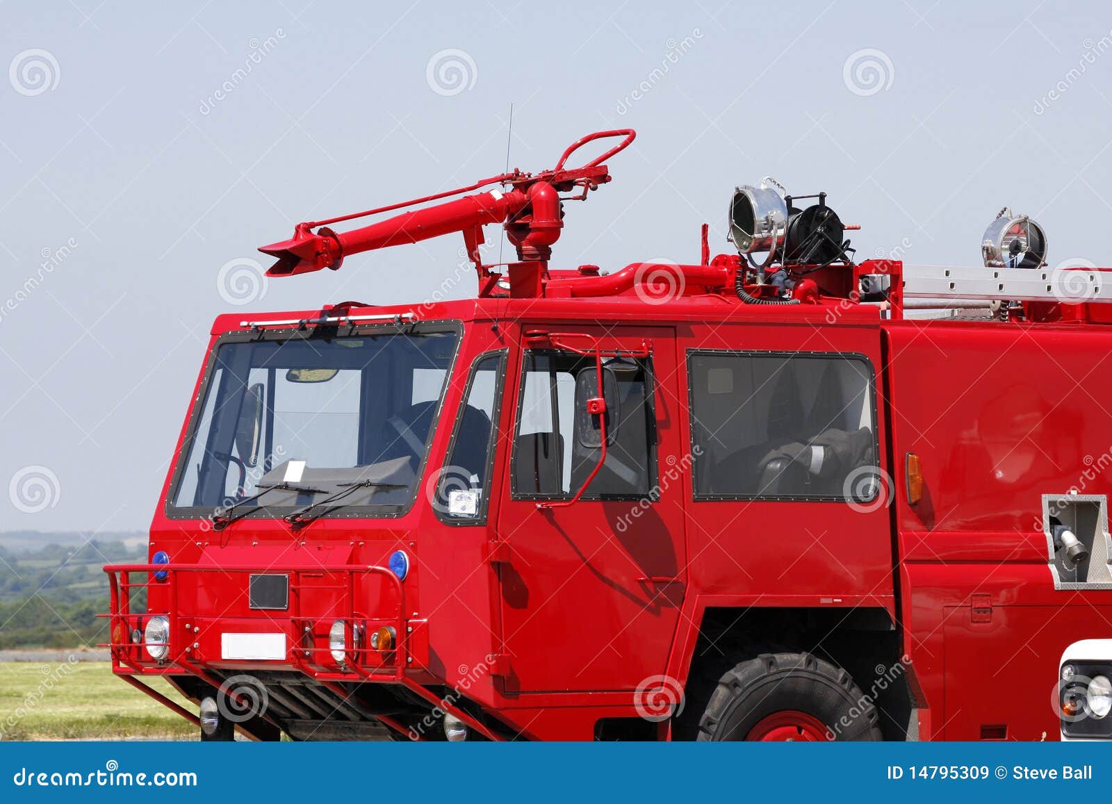 Red airport fire engine stock image. Image of assist - 14795309