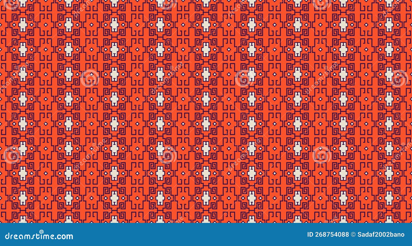 Red Ajrak Pattern, Vector Illustration Stock Illustration ...