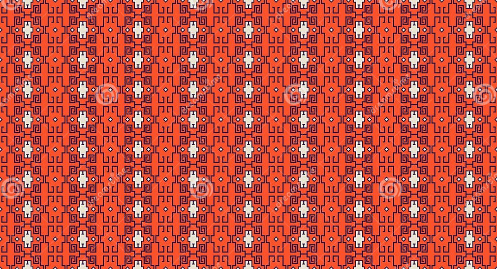 Red Ajrak Pattern, Vector Illustration Stock Illustration ...