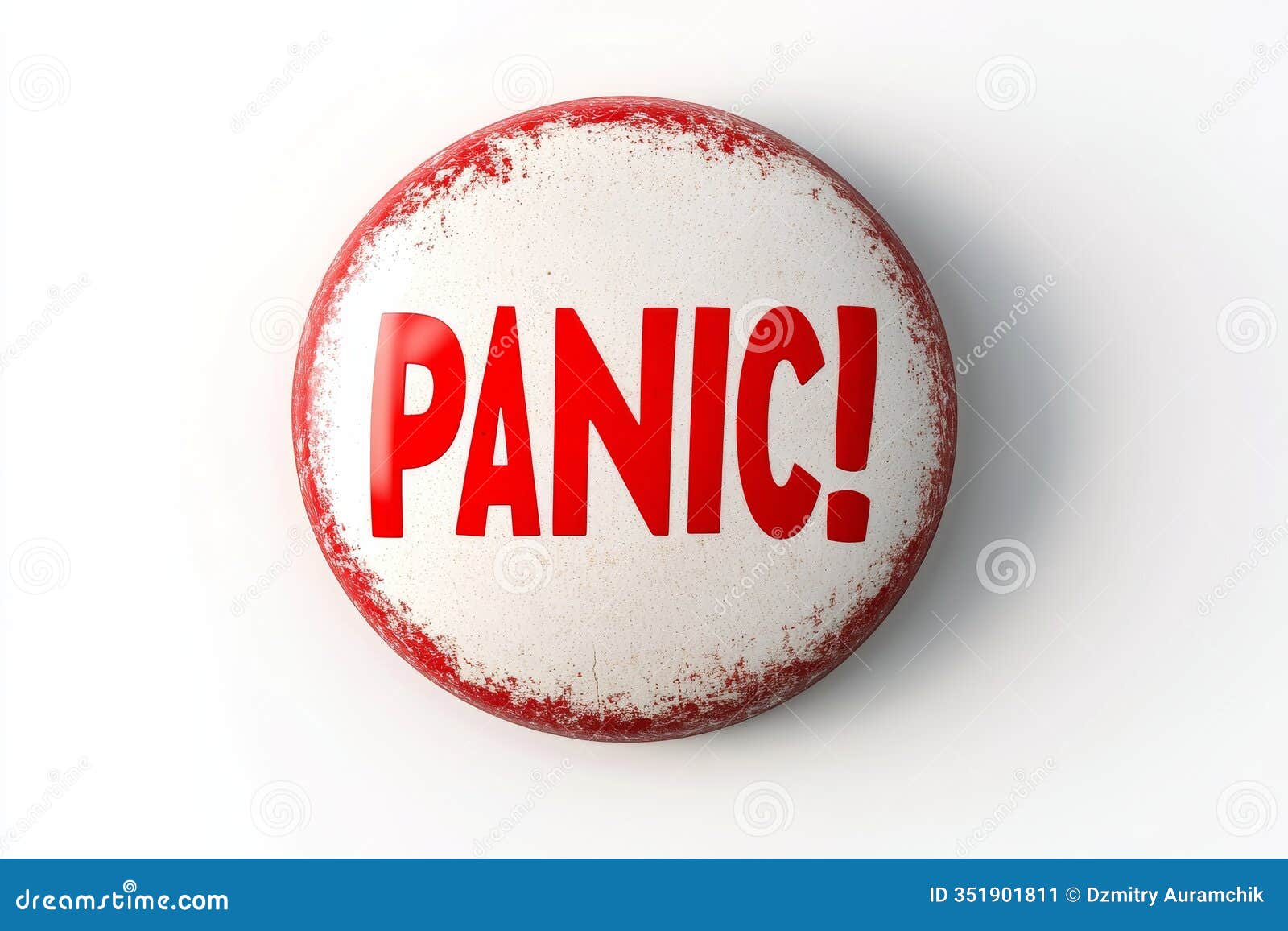 A Red Alarm Button with a Comic Design and a Worn-out Texture. Stock ...