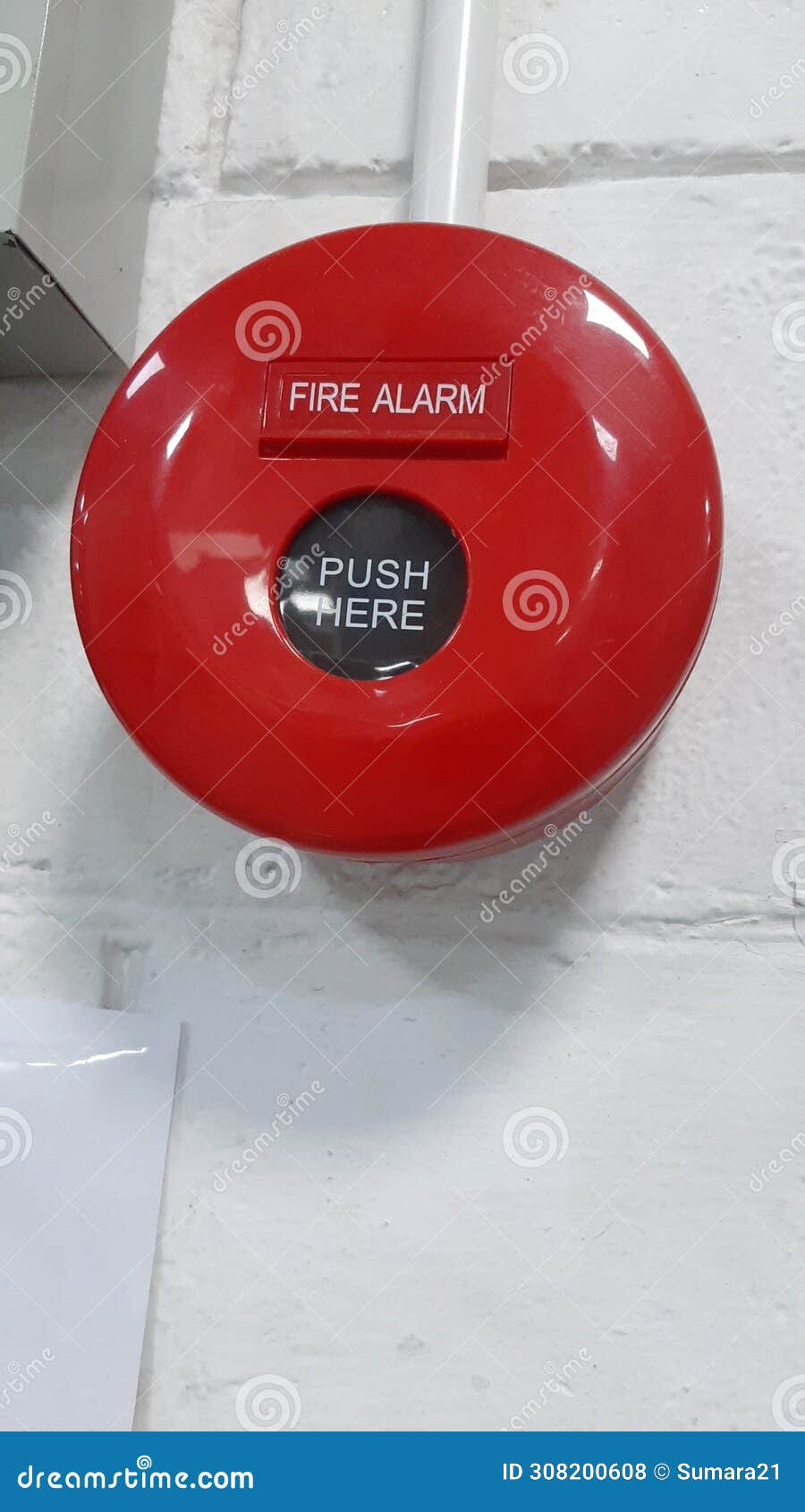 A Red Alarm Button is Installed on the Wall Stock Photo - Image of ...